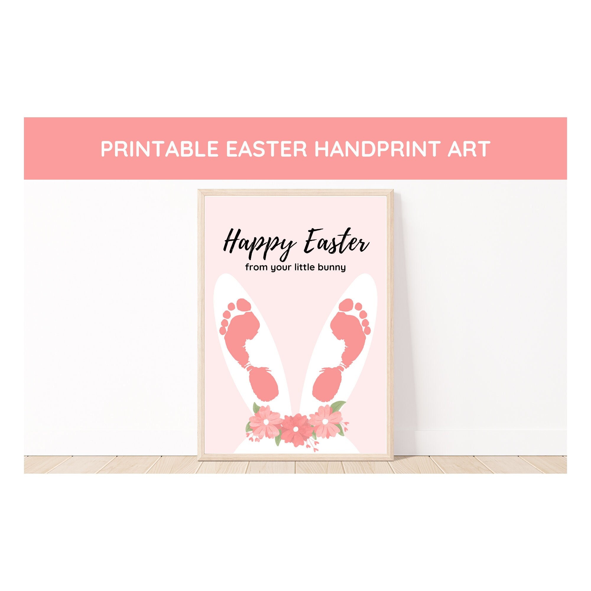 Easter Handprint Art, Easter Printable, Easter Bunny Footprint Craft ...