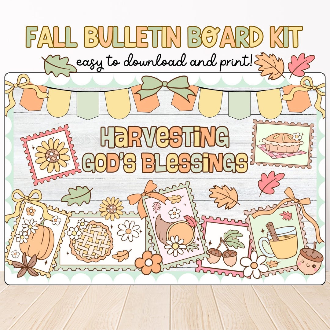 Fall Bulletin Board Kit: Christian Classroom Decor (PDF Download) - Etsy