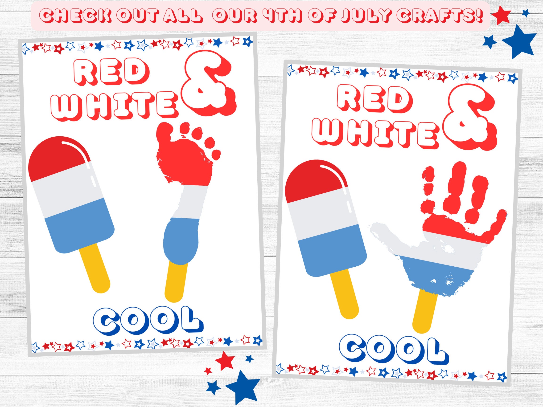 4th of July Footprint Craft Fourth of July Footprint Craft for Kids ...