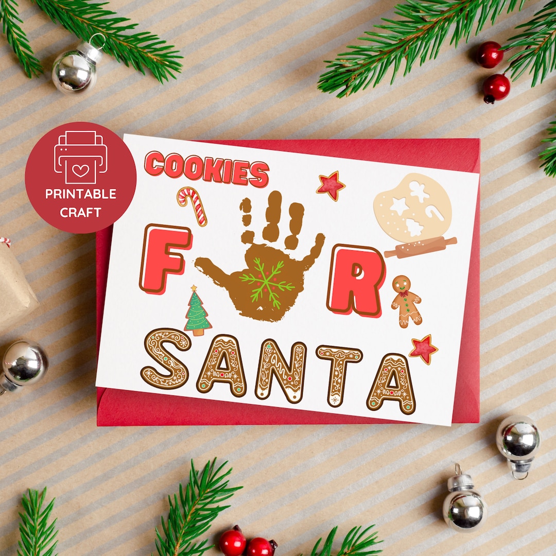 Cookies for Santa Christmas Handprint Craft | Santa Claus Letter ...