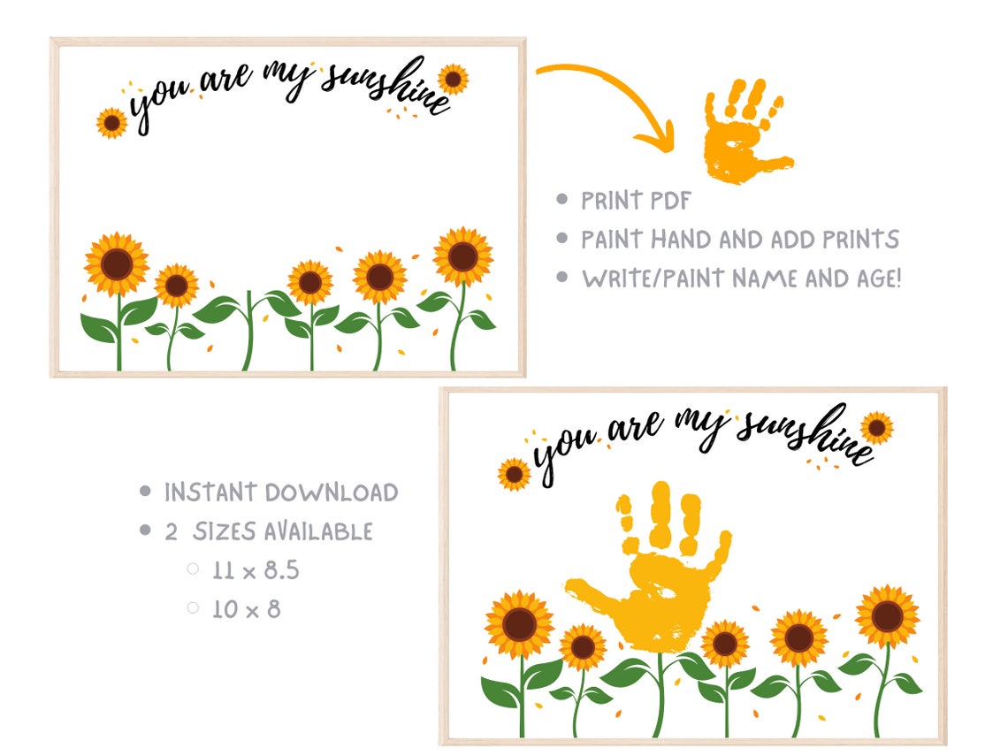 Sunflower Handprint Craft Fall Handprint Art Handprint Flower Art ...