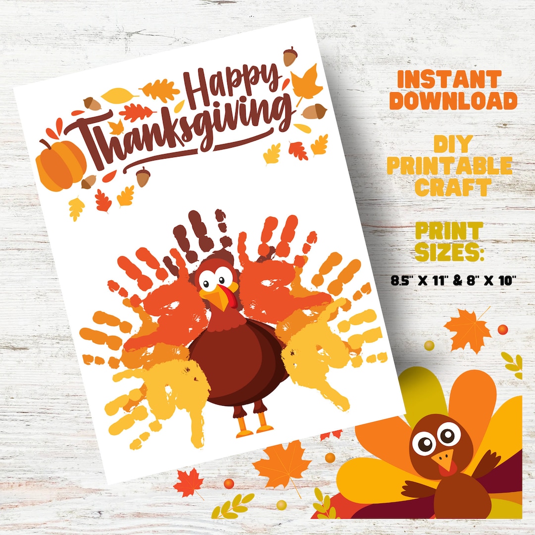 Thanksgiving Handprints Craft | Turkey Handprint Craft | Fall Preschool ...
