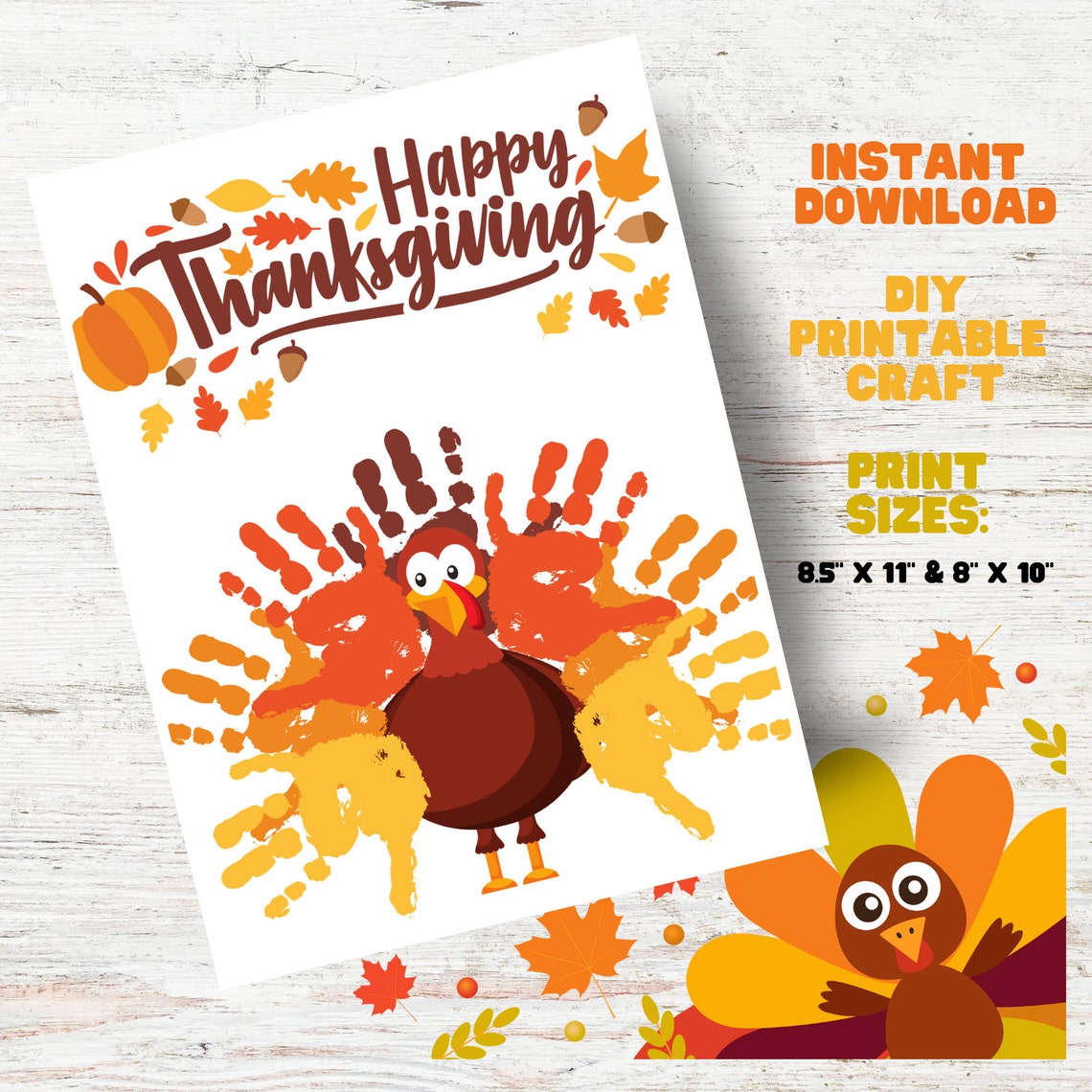 Thanksgiving Handprints Craft Turkey Handprint Craft Fall Preschool ...