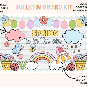 Spring Classroom Bulletin Board Kit: Printable Decor (digital Download ...