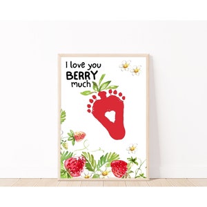Mothers Day Footprint Crafts, Footprint Art Strawberry, Footprint ...