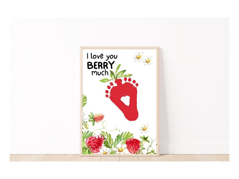 Mothers Day Footprint Crafts Footprint Art Strawberry - Etsy