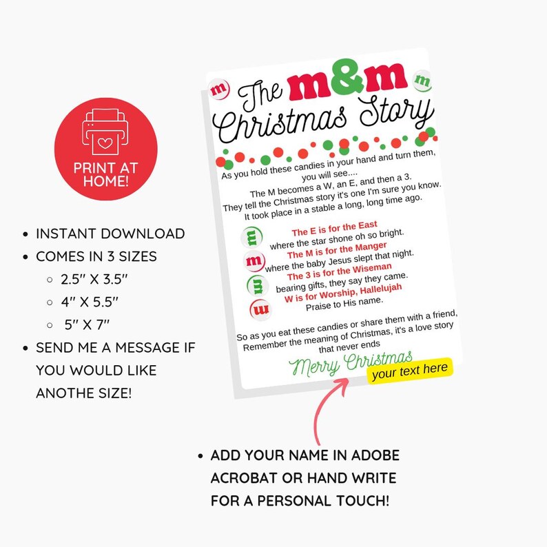 M&M Christmas Nativity Story Printable Gift Tags: Nativity Poem ...