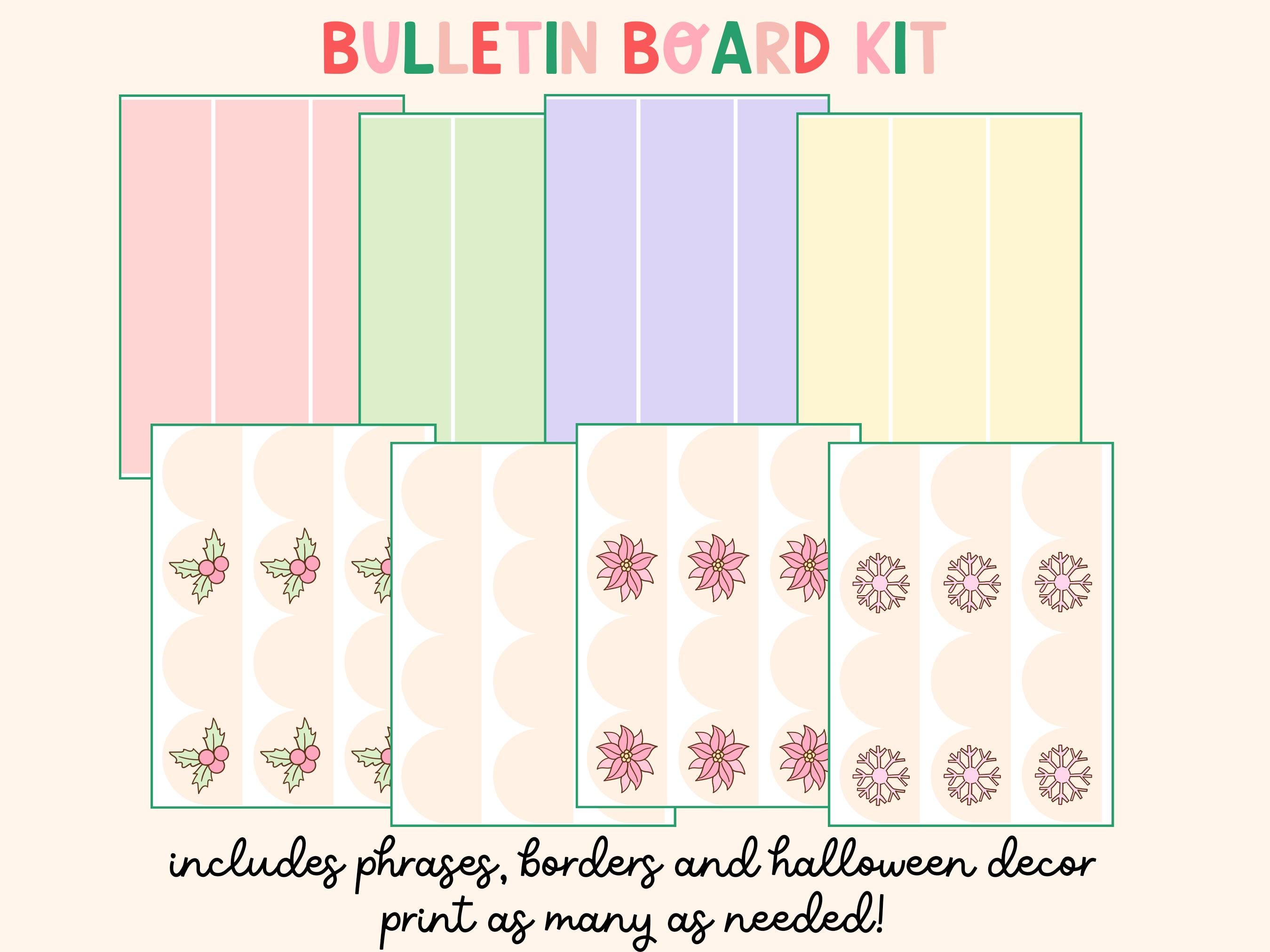 Christmas Bulletin Board Kit: Pastel Winter Wonderland Decor (digital ...