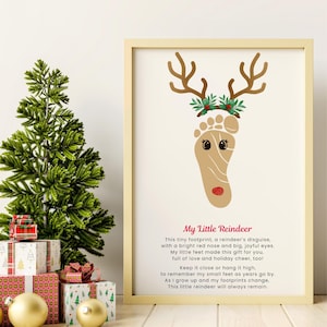 Christmas Handprint Poem, Reindeer Handprint Footprint Art, Christmas ...