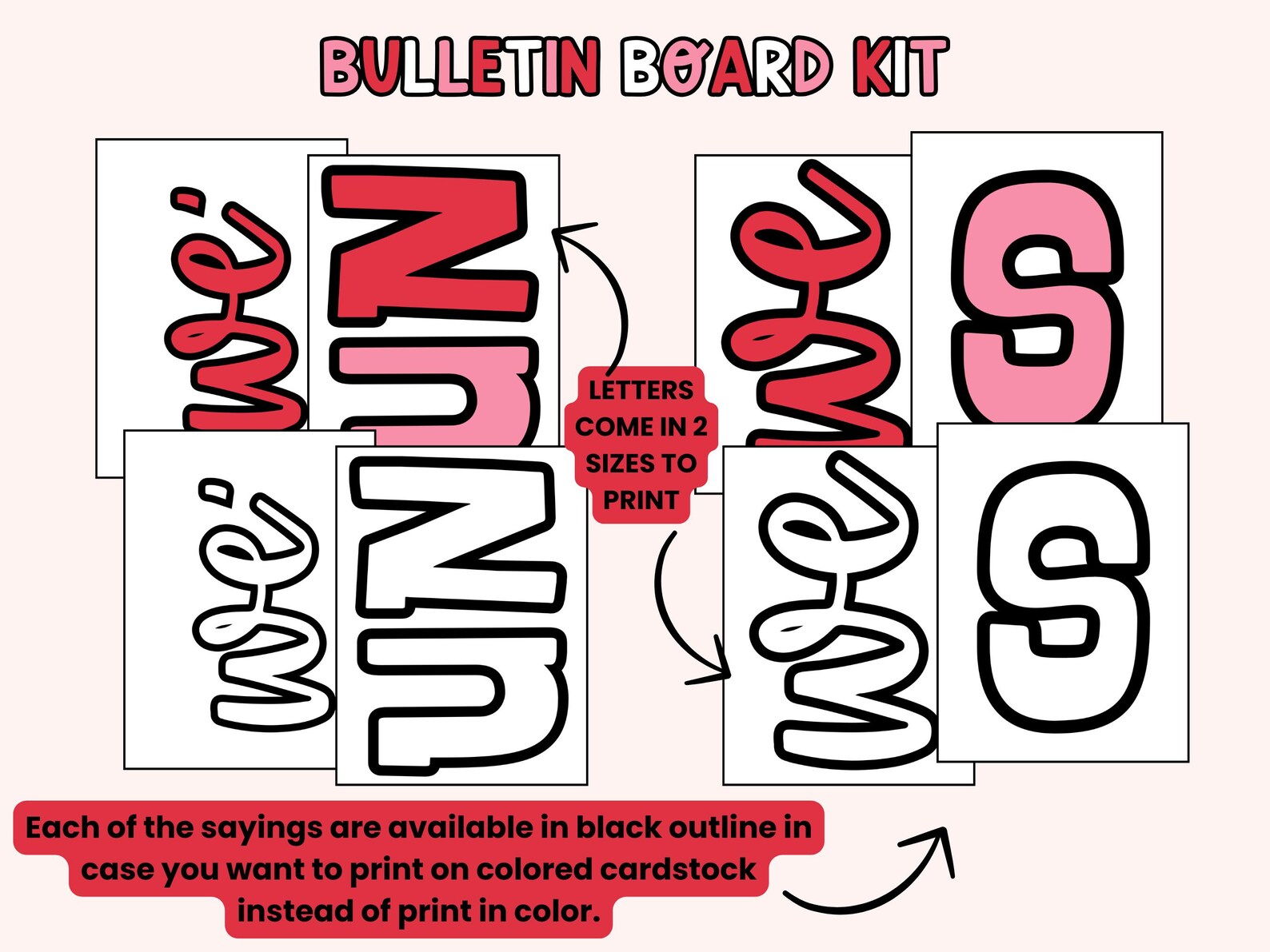 Valentine's Day Bulletin Board Kit: February Classroom Decor (printable ...