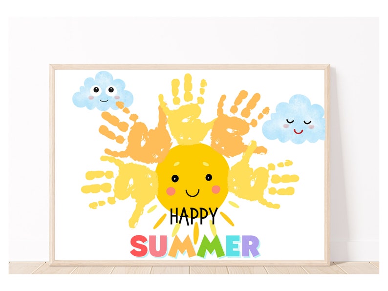 Sun Handprint Art: Summer Craft Project (PDF) - Etsy