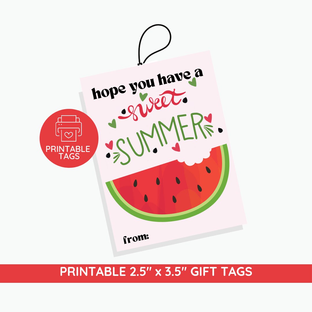 Printable Sweet Summer Gift Tags: Teacher End of Year (PDF) - Etsy