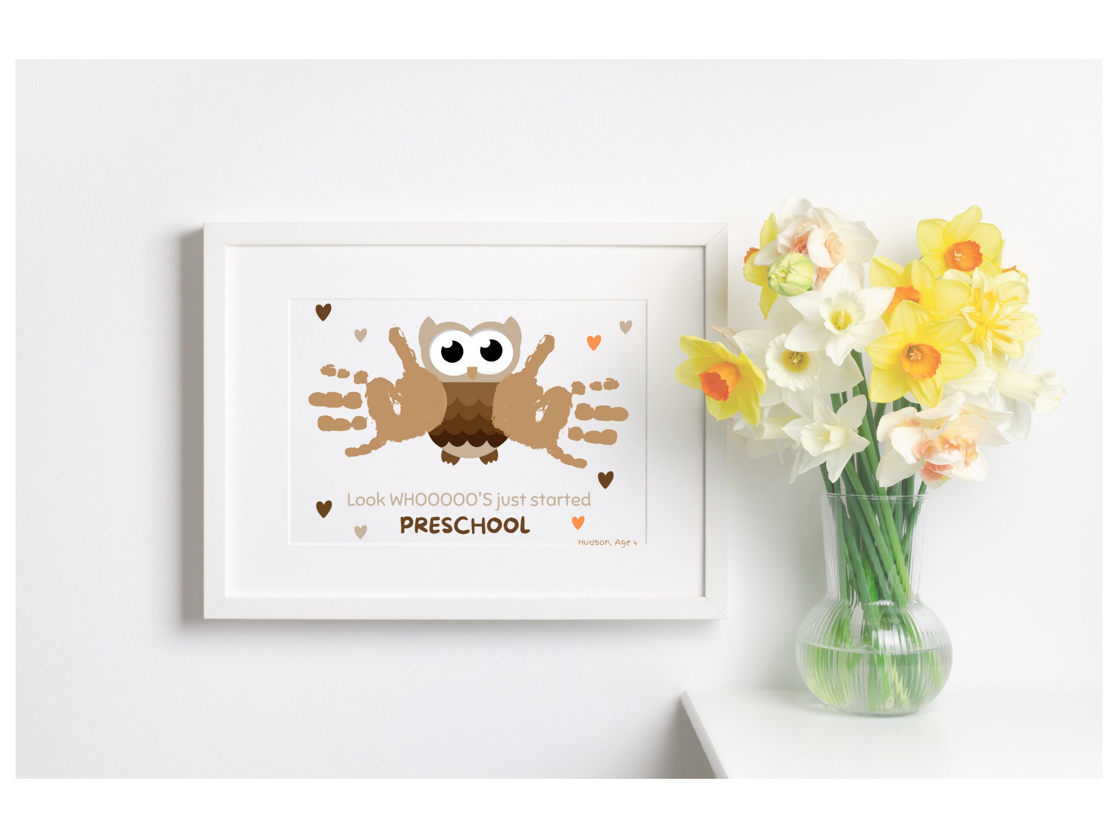 First Day of Preschool Handprint Owl Craft: Teacher Resource (PDF) - Etsy