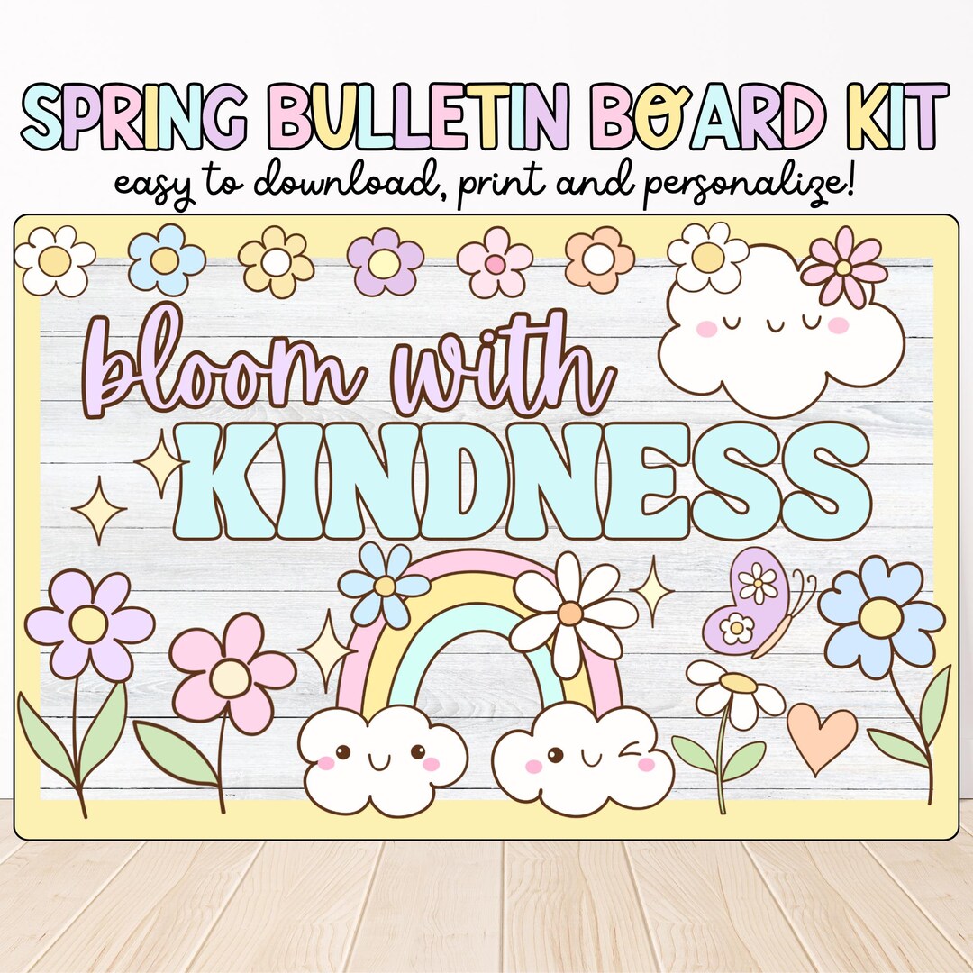 Bloom With Kindness Spring Classroom Bulletin Board Kit: April ...