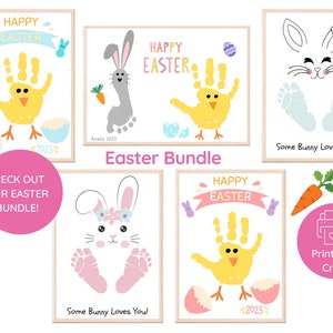 Easter HANDPRINT ART, Printable Easter Bunny Handprint Craft, Easter ...