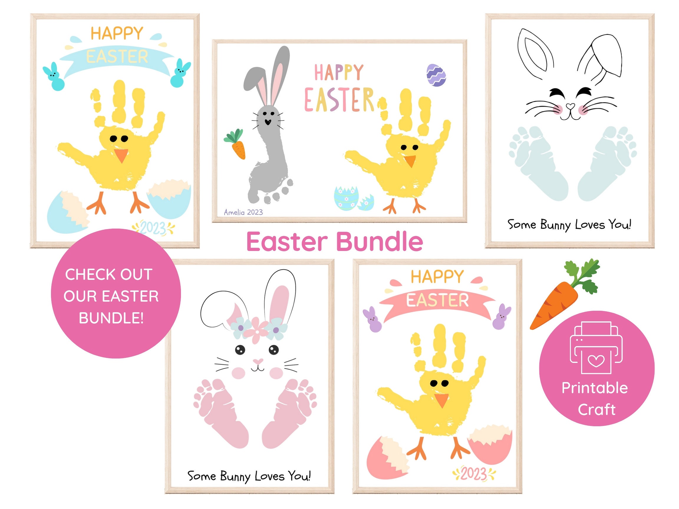 Easter Printable, Easter Bunny Craft, Kids' Footprint Keepsake, Easter ...