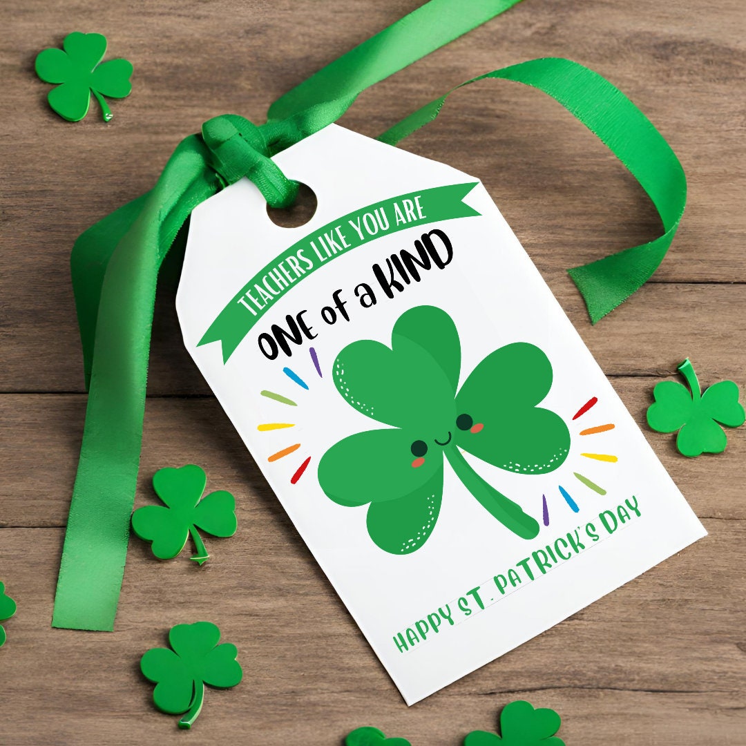 Printable Happy St Patricks Day Gift Tag, St Patricks Day TEACHER Treat ...