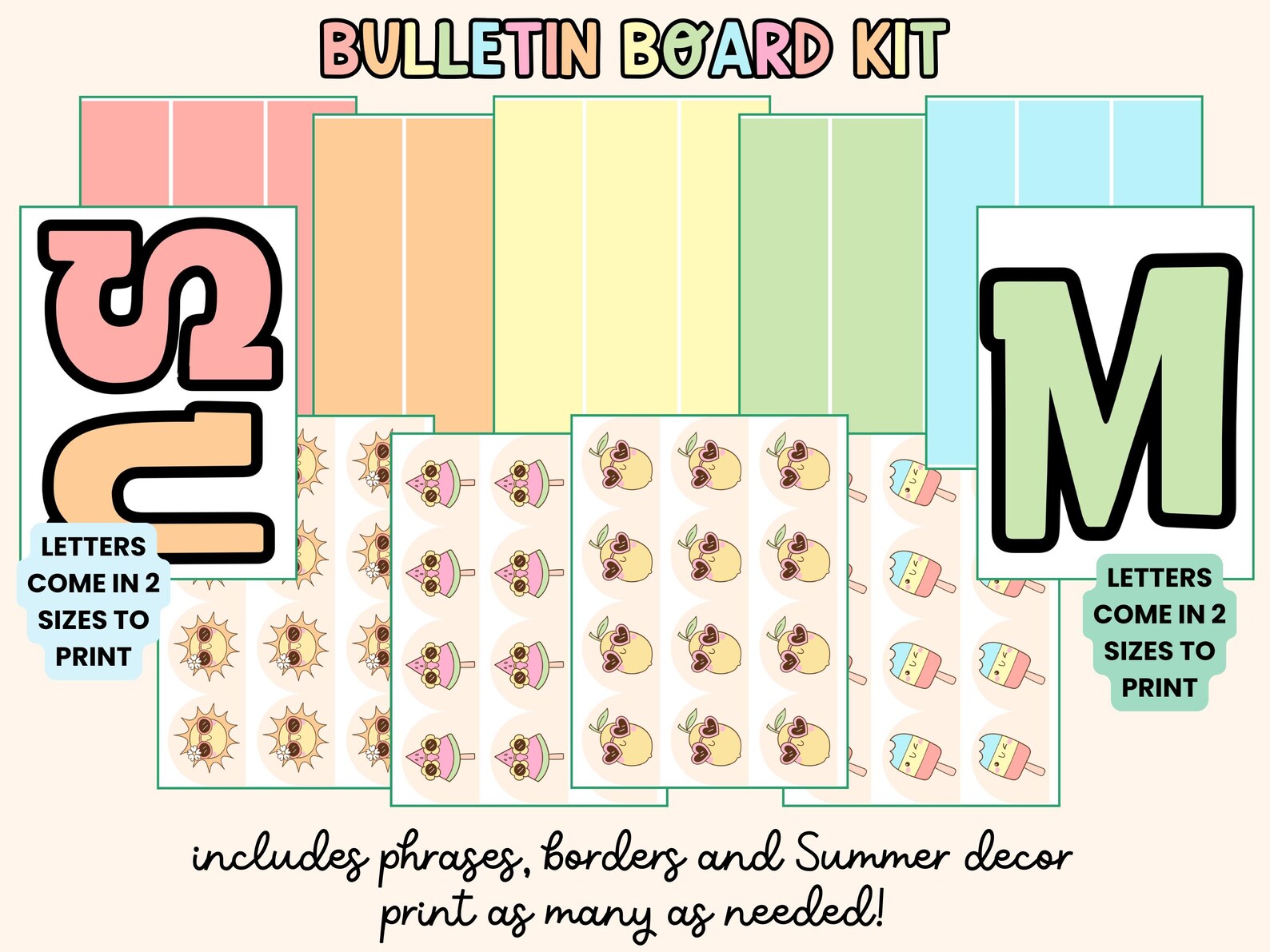 Summer Bulletin Board Kit: End of Year Classroom Decor (digital ...