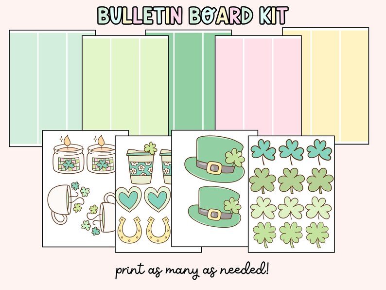 St. Patricks Day Bookshelf Bulletin Board Kit: March April Classroom ...