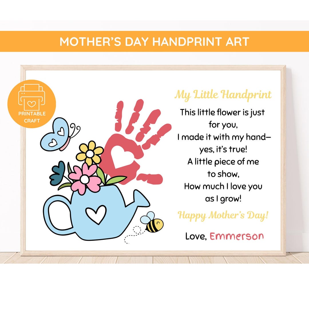 Mother's Day Handprint Poem Art: DIY Kids Craft (digital Download) - Etsy