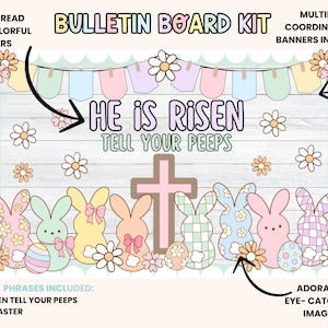 Easter Bulletin Board Kit, Spring Classroom Decor, Bunny Bulletin ...