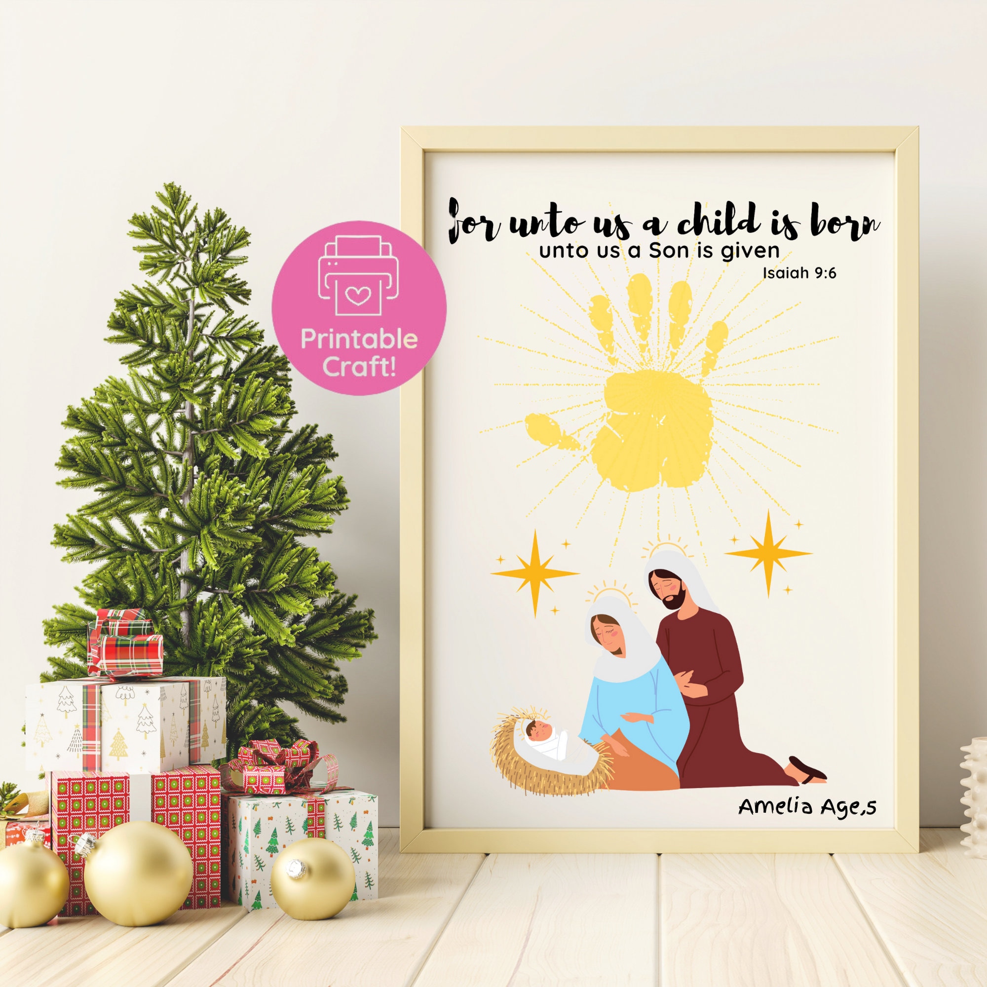 Baby Jesus Christmas Craft, Printable Nativity Christmas Handprint Art ...