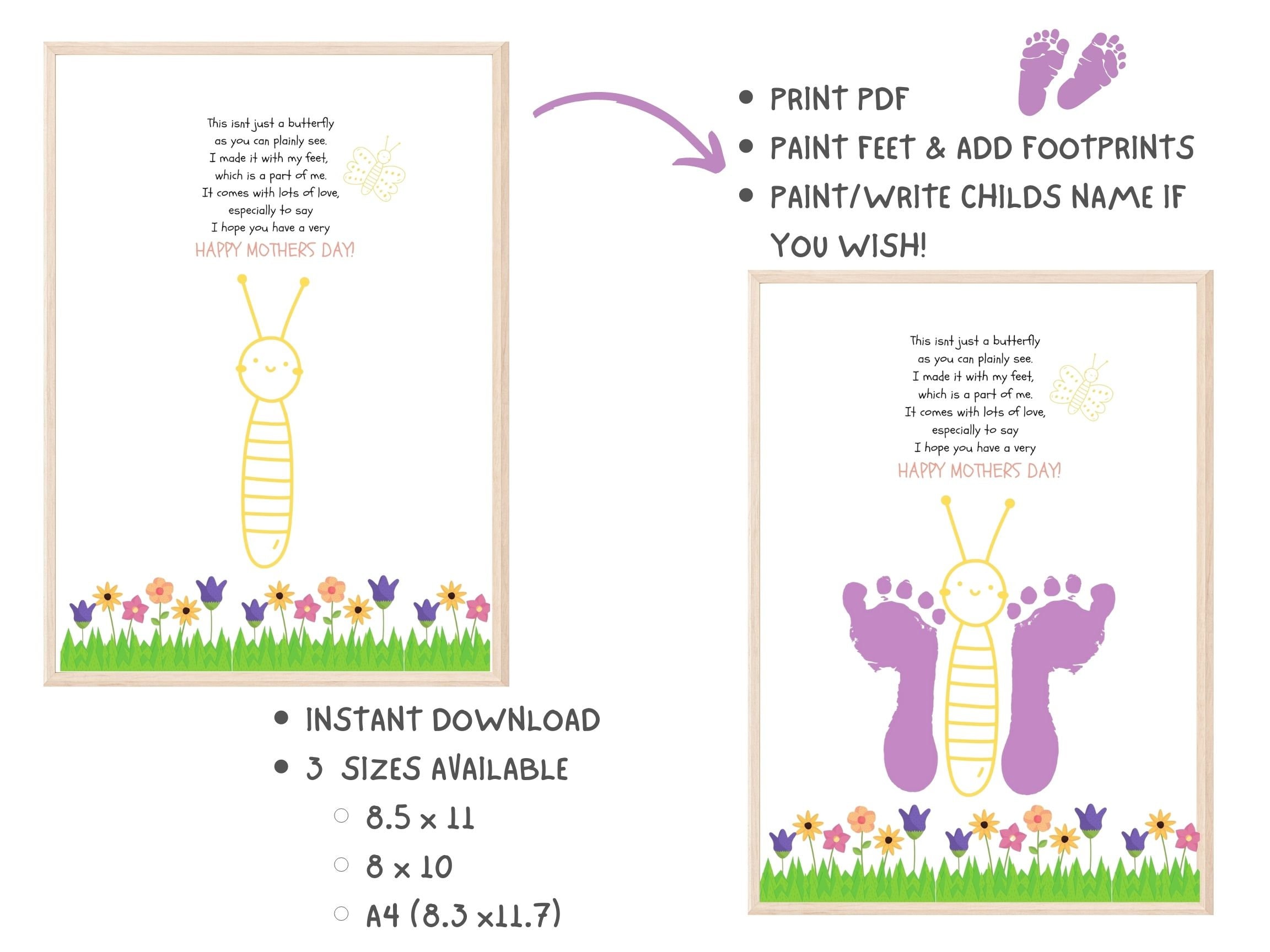 Printable Mothers Day Handprint Poem Gift for Mom - Etsy Canada