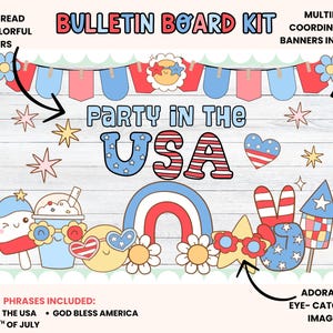 4th of July Bulletin Board Kit: Patriotic Classroom Decor (printable ...