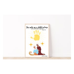 Baby Jesus Christmas Craft, Printable Nativity Christmas Handprint Art ...