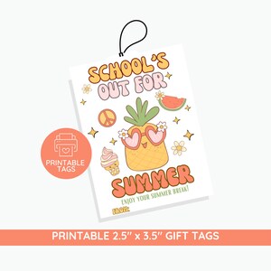 Printable Summer End of School Year Tags, Gift Tags From Teacher, Last ...
