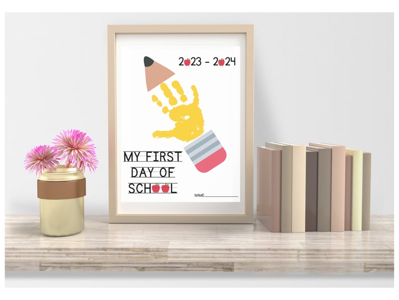 First Day of School Handprint Craft Back to School Printable Memory ...