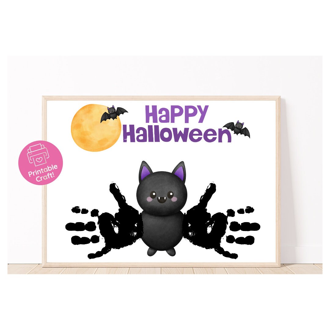 Bat Handprint Art: Halloween Kids Craft (digital Download) - Etsy