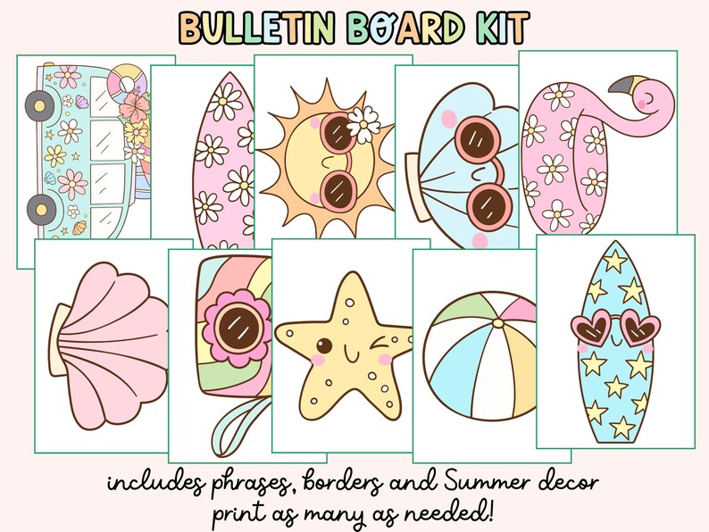 Summer Bulletin Board Kit: Groovy Classroom Decor (digital Download) - Etsy