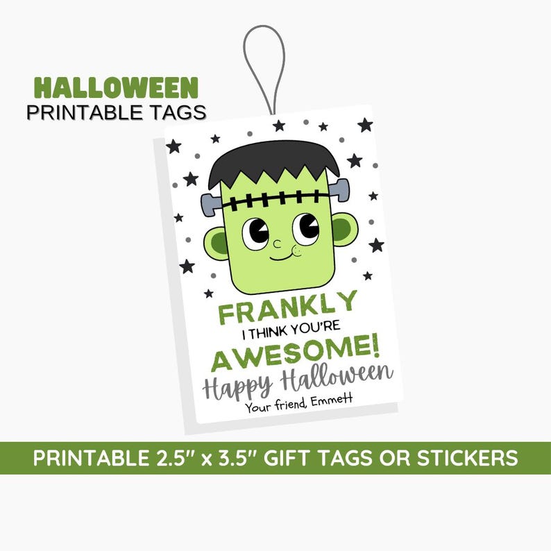 Halloween Gift Tags, Printable Cookie Favor Tags (PDF) - Etsy