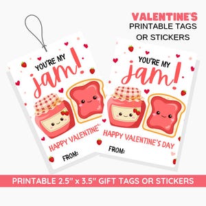 Printable Happy Valentines Day Gift Tag, You're My Jam Valentines Day ...