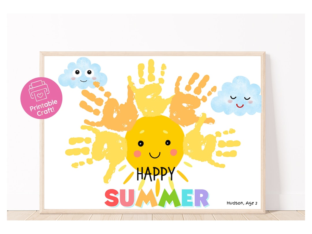 Sun Handprint Art | Toddler Preschool Craft | Summer Craft | Family ...