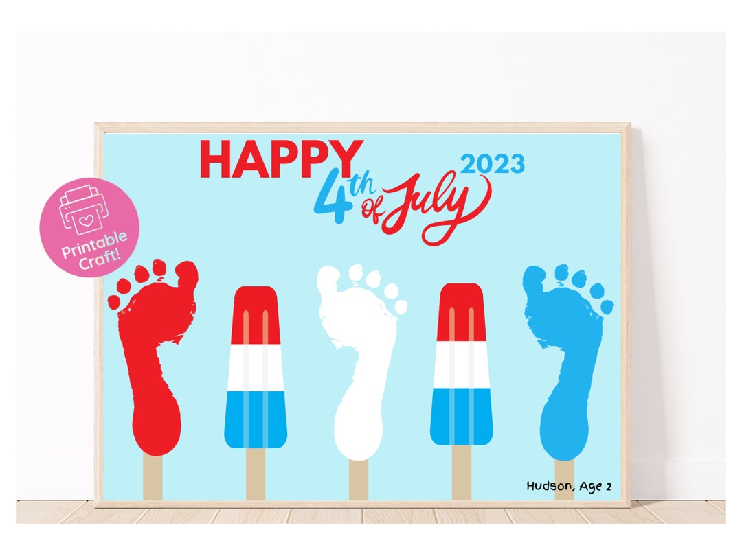 4th of July Footprint Craft | Fourth of July Footprint Craft for Kids ...