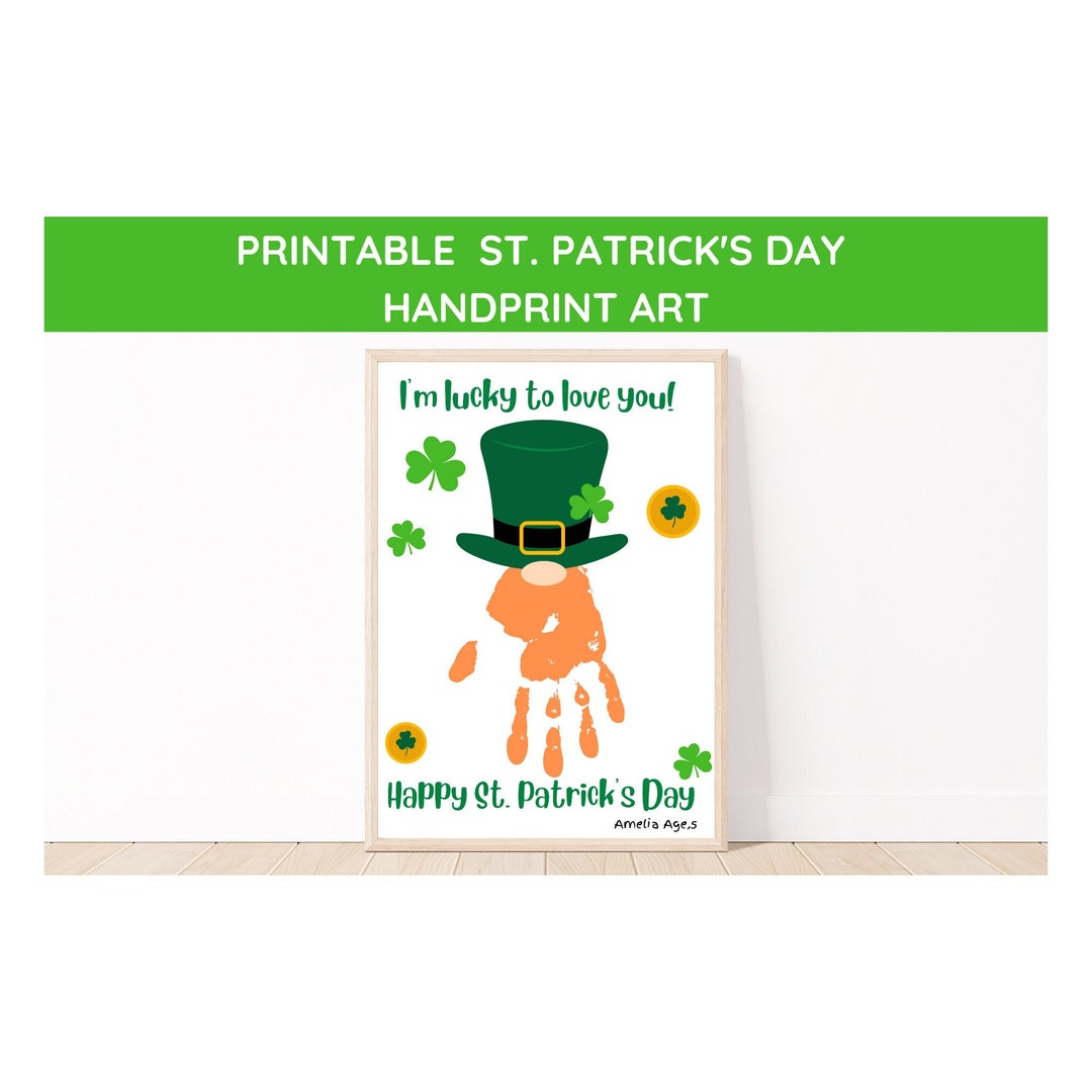 Leprechaun St. Patrick's Day Printable | Kids' Handprint Keepsake ...