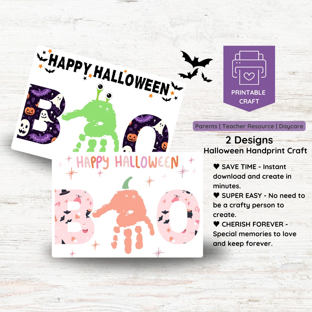 Halloween Handprint Craft Bundle | Halloween Handprint Art | Pumpkin ...