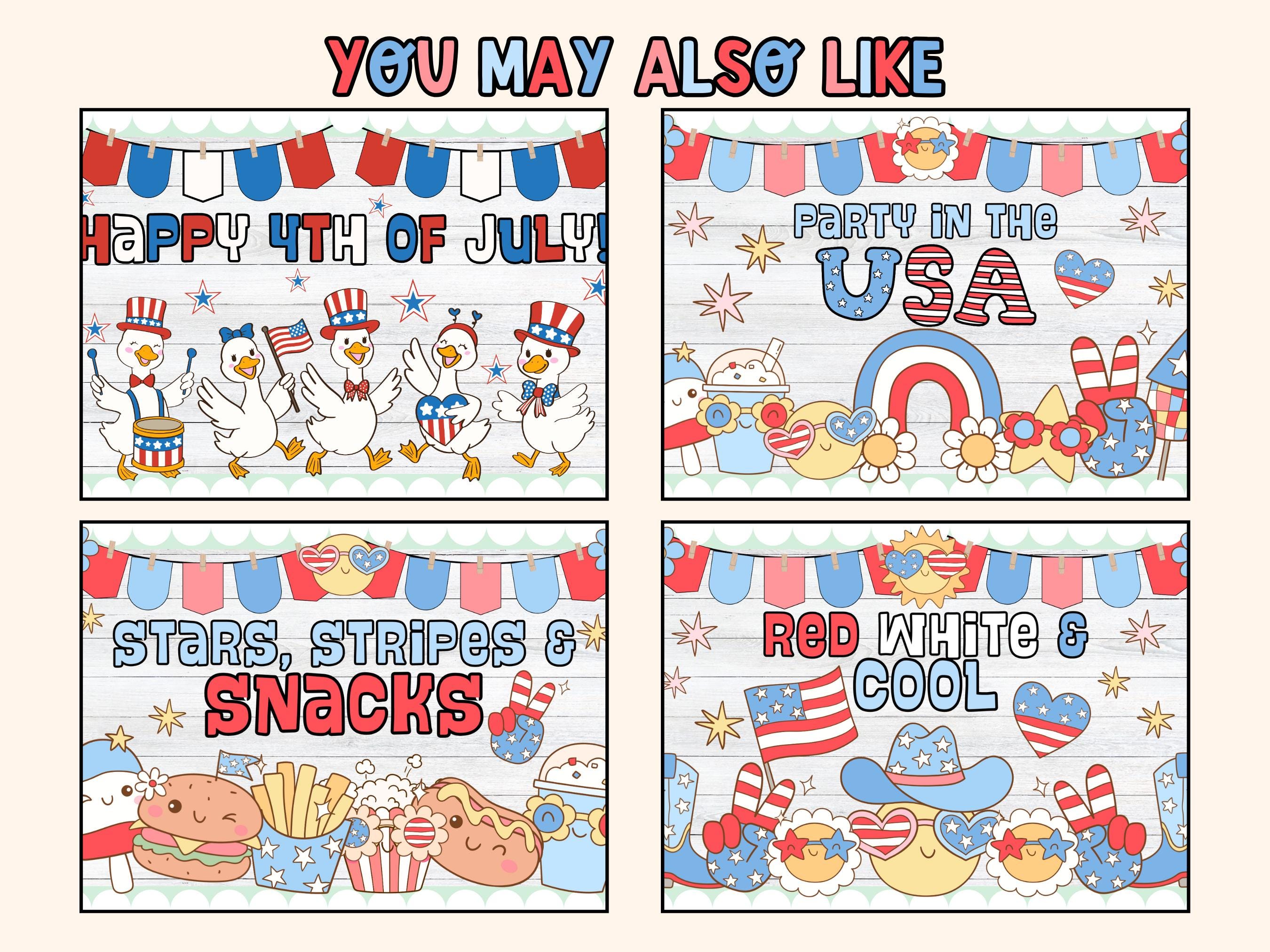 4th of July Bulletin Board Kit: Patriotic Classroom Decor (printable ...