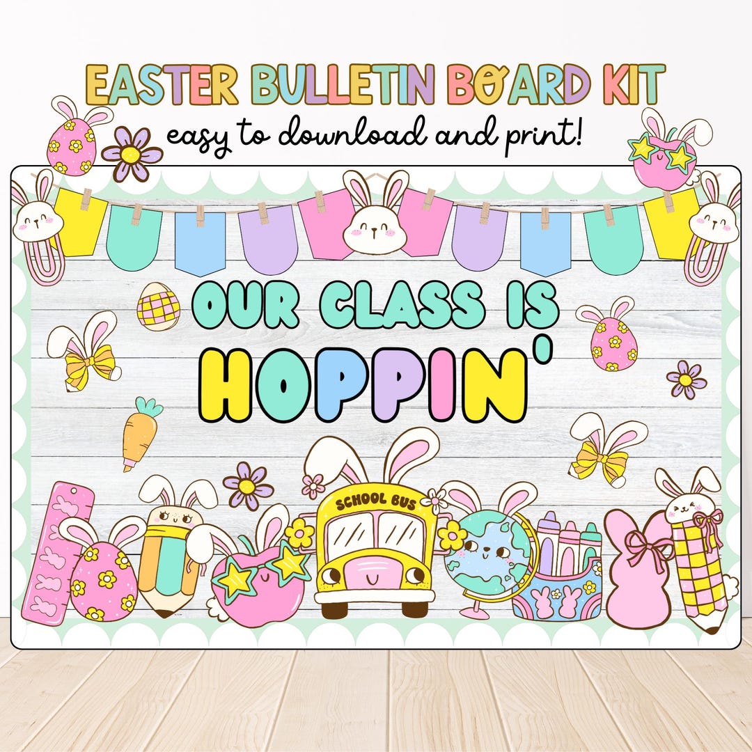 Easter Bunny Bulletin Board Kit: Spring Classroom Decor (printable) - Etsy