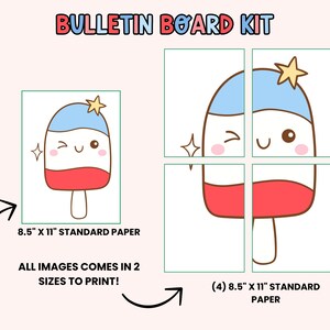 4th of July Bulletin Board Kit: Patriotic Classroom Decor (printable ...