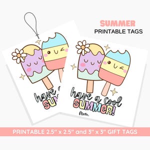 Have a Cool Summer Gift Tag, End of Year Treat Tag, Fun Summer Party ...