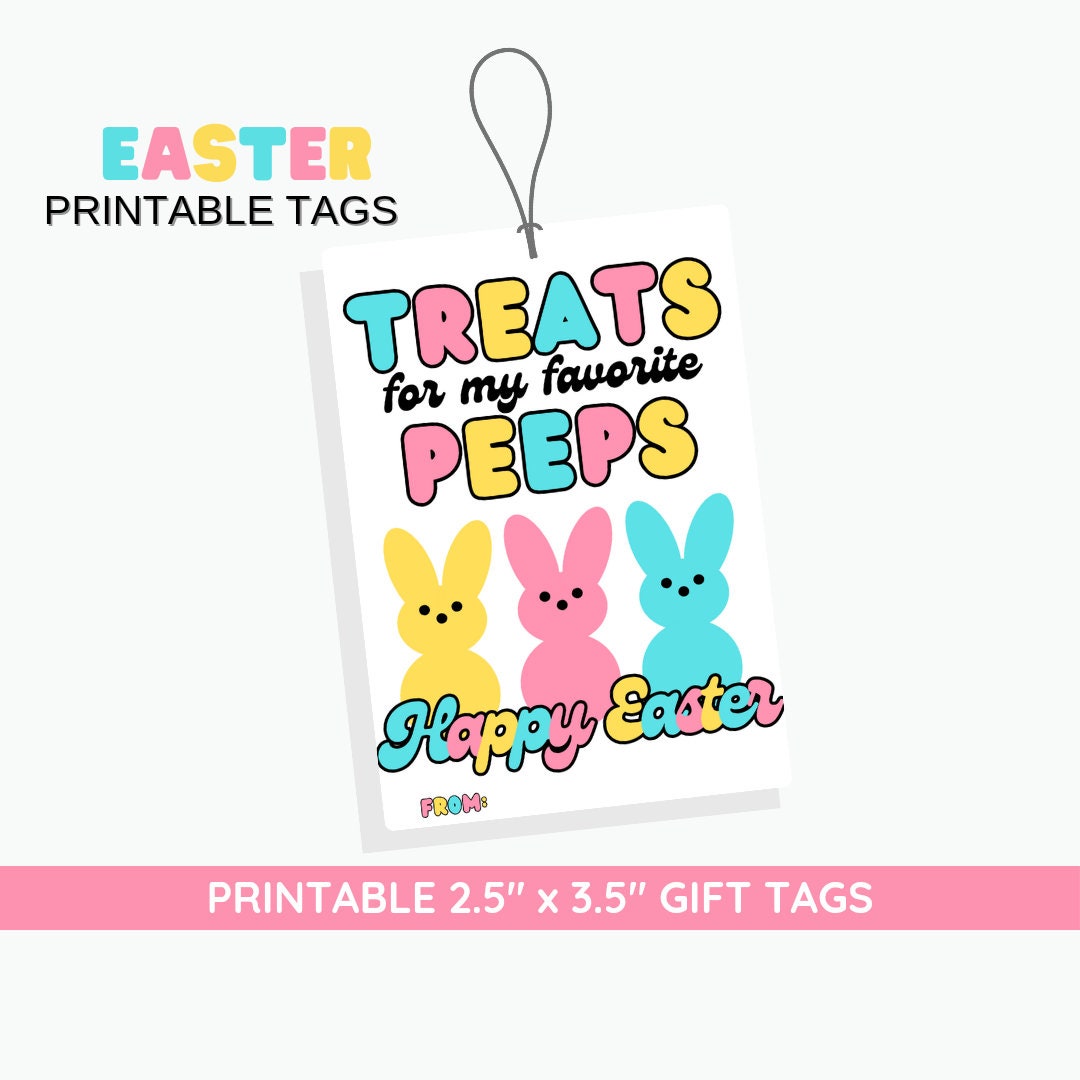 Happy Easter to My Favorite PEEPS Tag, Easter Tags Printable, Easter ...