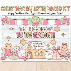 Gingerbread Christmas Bulletin Board Kit: December Themed Classroom ...
