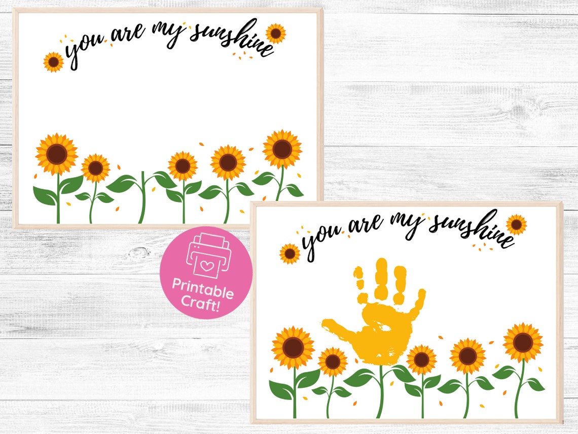 Sunflower Handprint Craft Fall Handprint Art Handprint - Etsy Canada