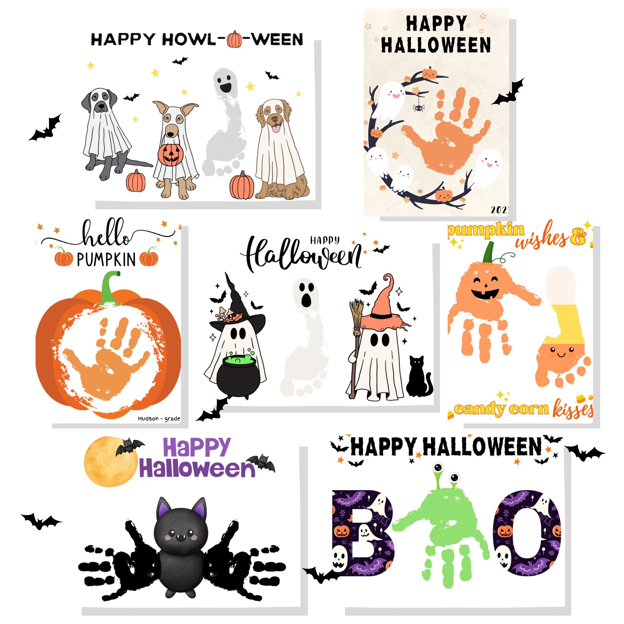 Halloween Handprint Art Bundle: Spooky Kids Crafts (digital Download ...