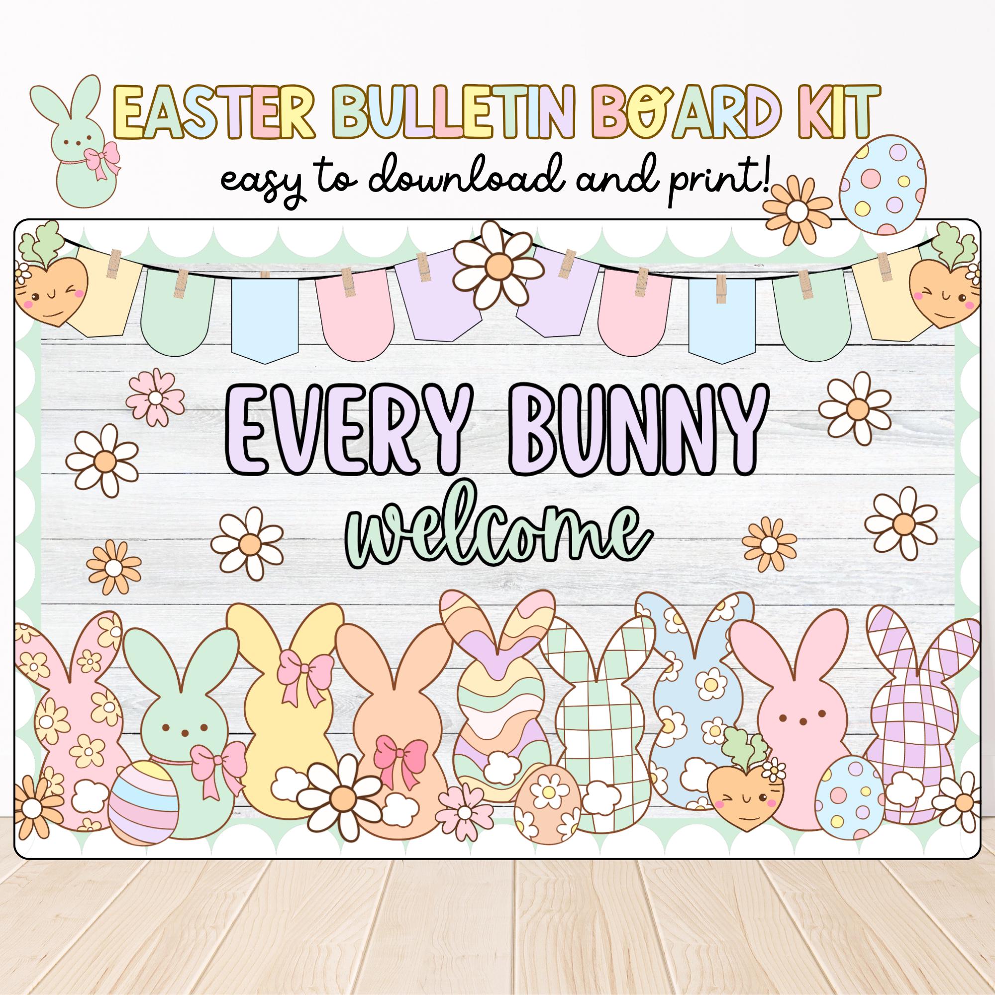 Easter Bunny Bulletin Board Kit: Spring Classroom Decor (PDF) - Etsy