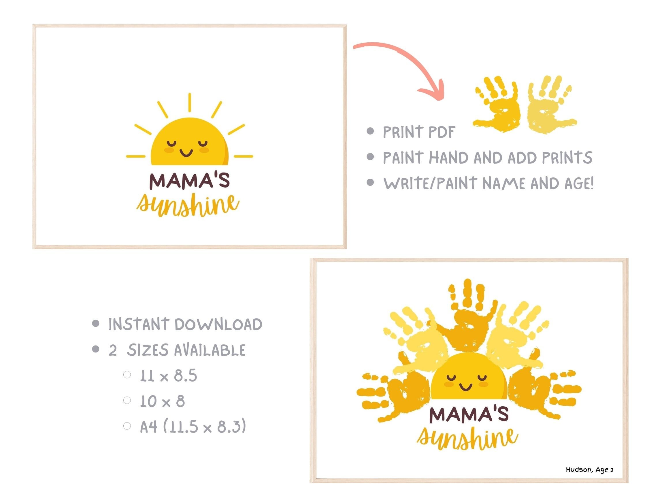 Mothers Day Crafts Preschool Printables You Are My Sunshine Handprint ...