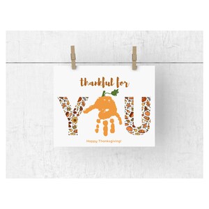 Printable Thanksgiving Handprint Art: Thankful Pumpkin Keepsake (PDF ...